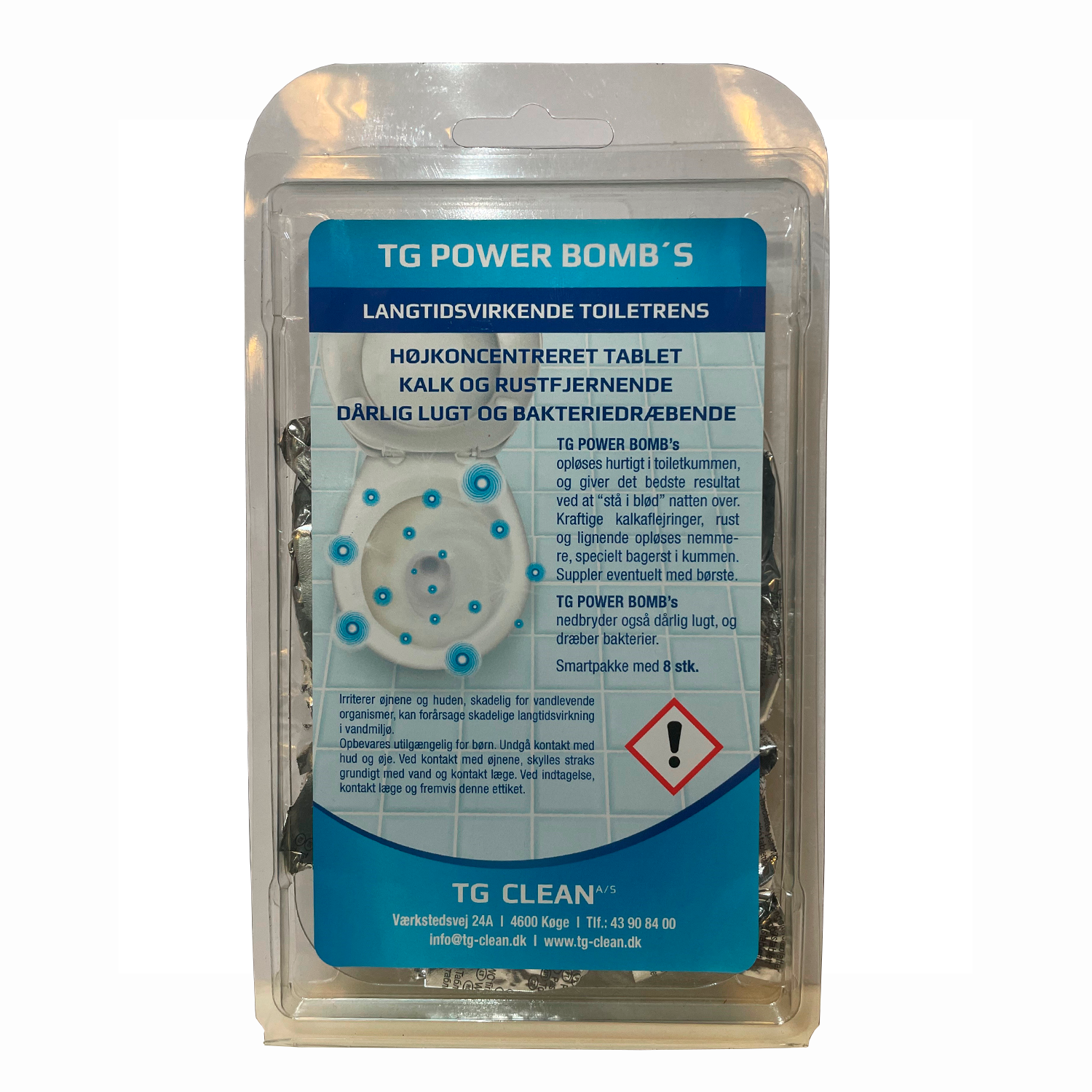 Toiletrens TG Power Bombs, 8 stk. – tg-clean.dk